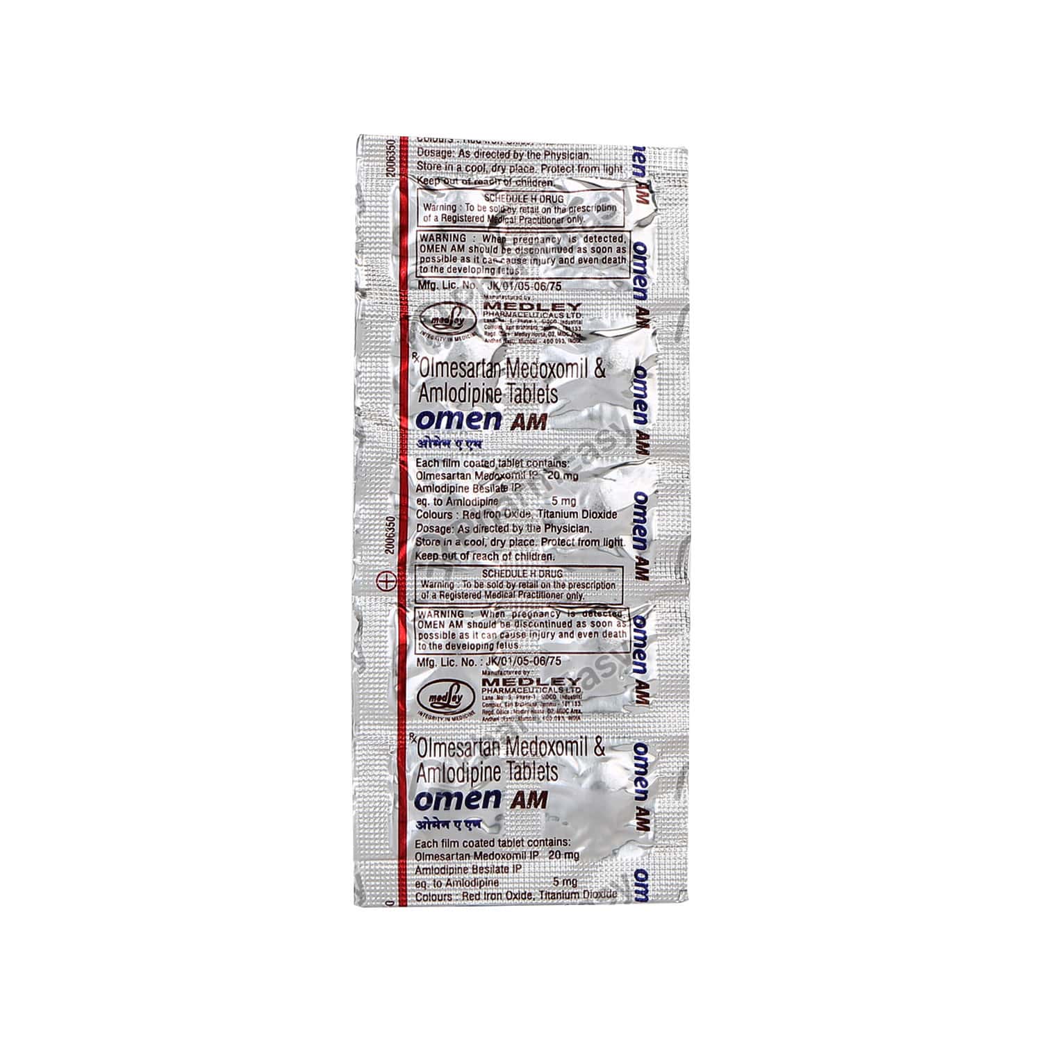 Omen Am 5mg/20mg Strip Of 10 Tablets: Uses, Side Effects, Price, Dosage ...