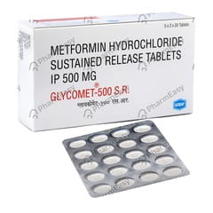 Glycomet Sr 500 MG Tablet (20) - Uses, Side Effects, Dosage ...