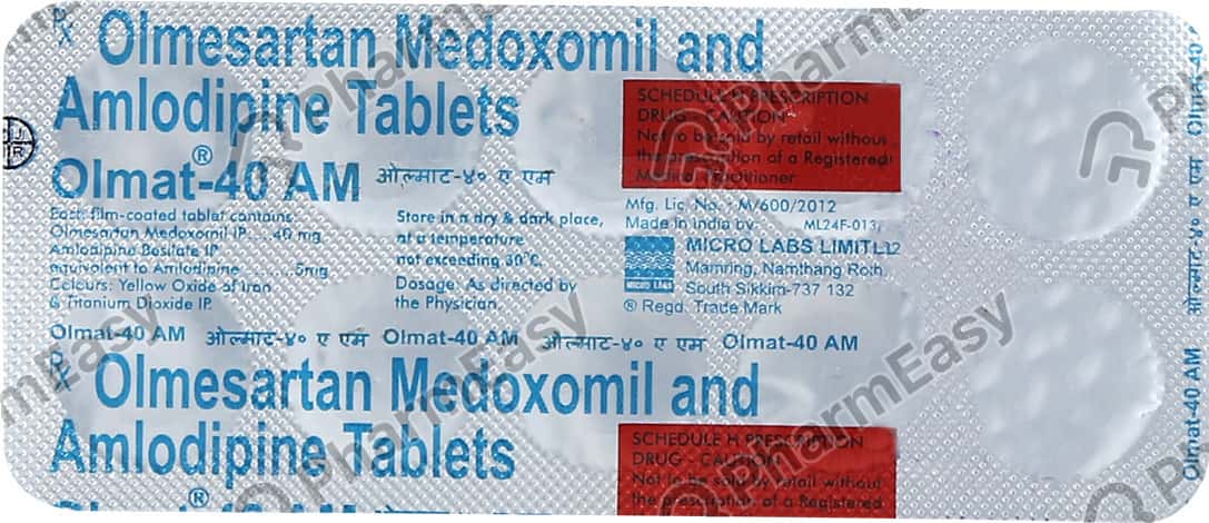 Olmat 40mg Am Strip Of 10 Tablets: Uses, Side Effects, Price & Dosage ...