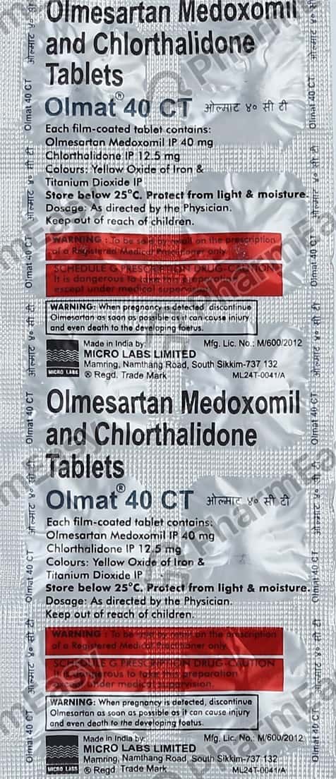 Olmy Ch 40mg Tablets 10'S: Uses, Side Effects, Price, Dosage ...