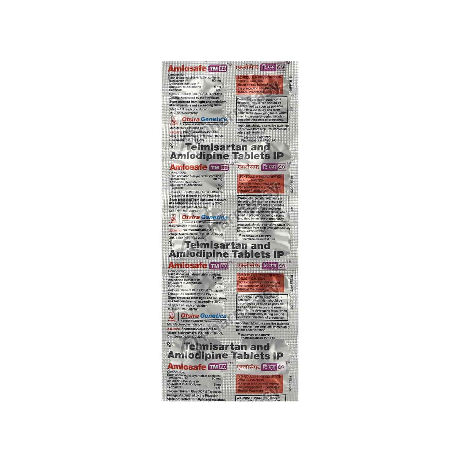 Buy Amlosafe Tm 80mg Tablet Online at flat 15% off | PharmEasy