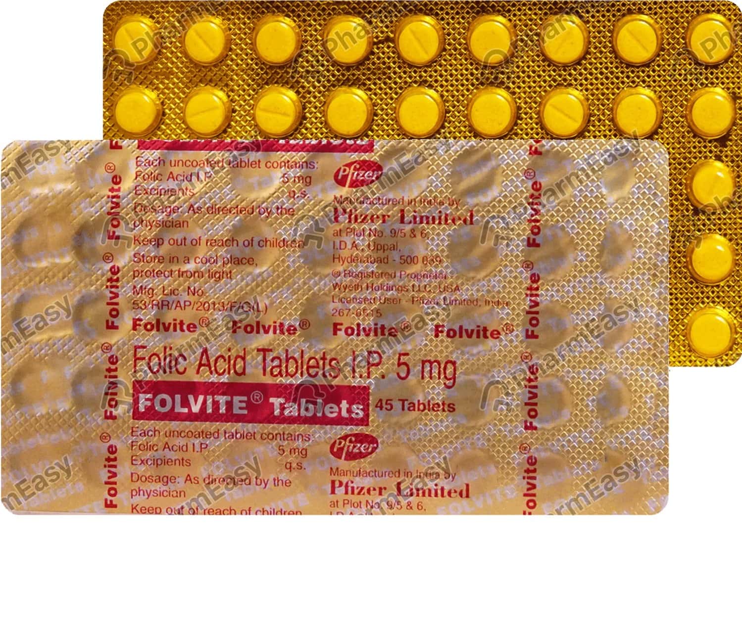 Folvite 5 MG Tablet (45) - Uses, Side Effects, Dosage, Composition ...