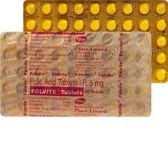 Folvite 5 MG Tablet (45) - Uses, Side Effects, Dosage, Composition ...