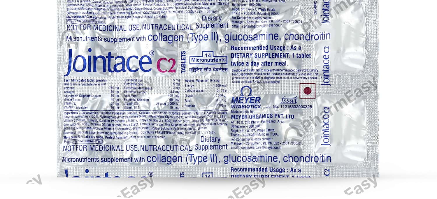 Buy JOINTACE C2 STRIP OF 10 TABLETS Online & Get Upto 60% OFF at PharmEasy