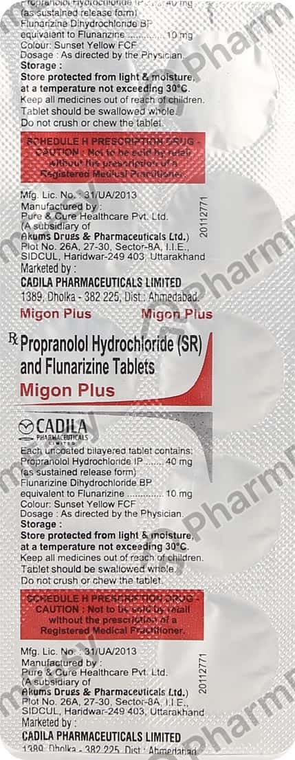 Migrabeta Plus Strip Of 10 Tablets: Uses, Side Effects, Price & Dosage ...