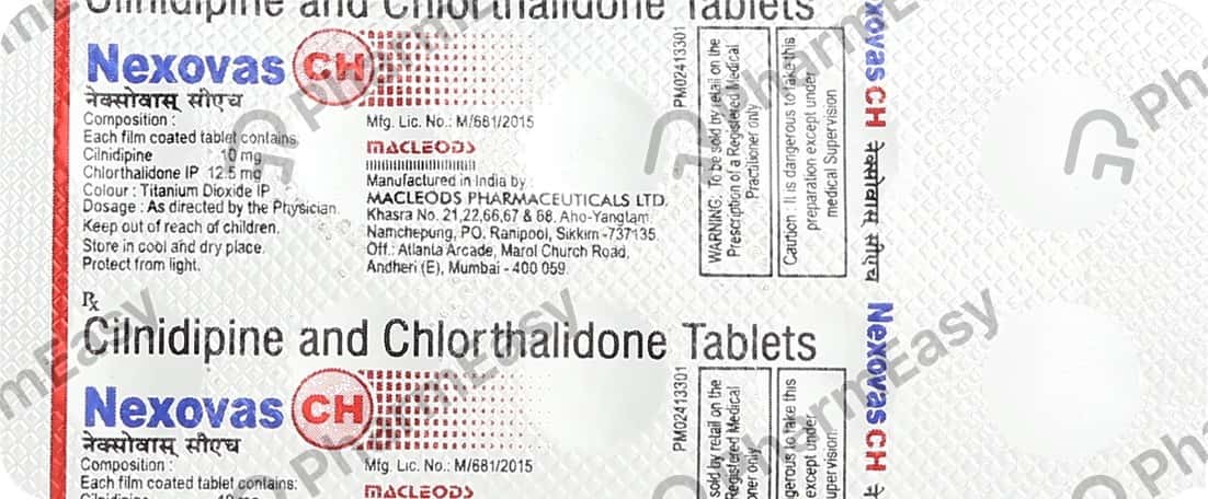 Buy Nexovas Ch 10/12.5mg Strip Of 10 Tablets Online at Flat 15% OFF ...