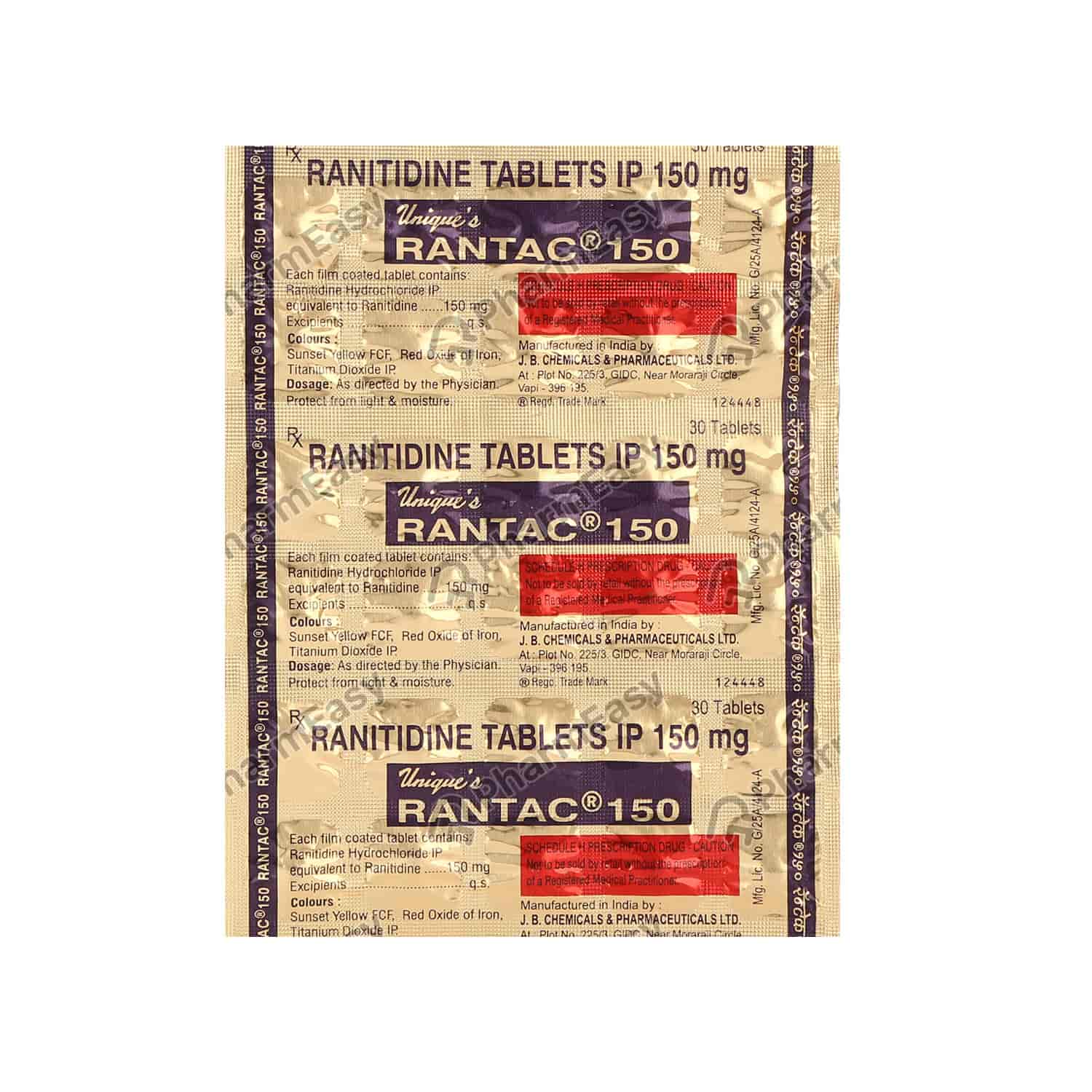 Buy Rantac 150mg Strip Of 30 Tablets Online at Flat 18% OFF* | PharmEasy
