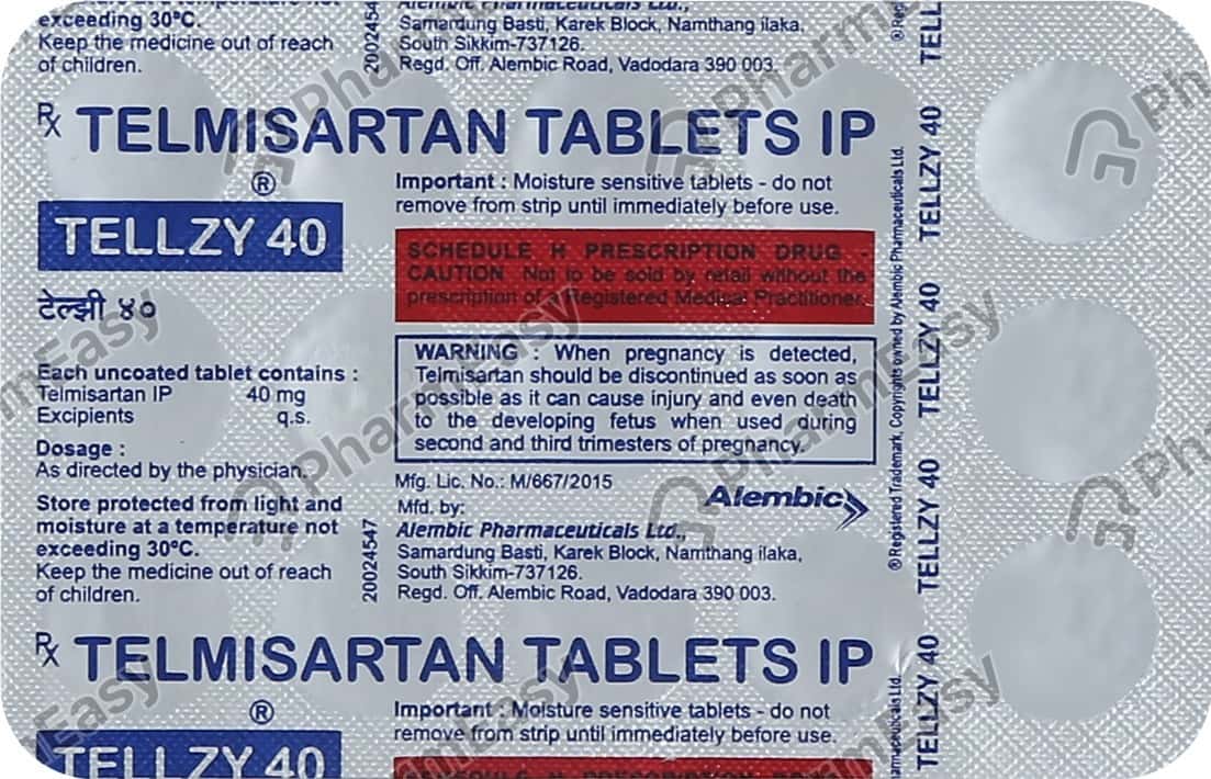 Tellzy 40 MG Tablet (15): Uses, Side Effects, Price & Dosage | PharmEasy