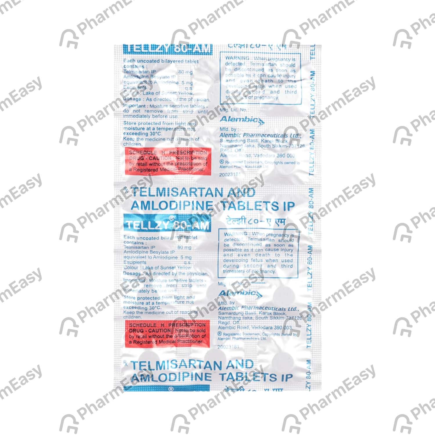 Tellzy Am 80mg Strip Of 10 Tablets: Uses, Side Effects, Price & Dosage ...