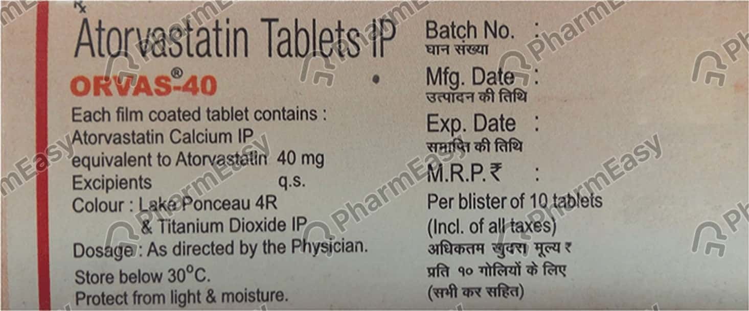 Orvas 40 MG Tablet (10): Uses, Side Effects, Price & Dosage | PharmEasy