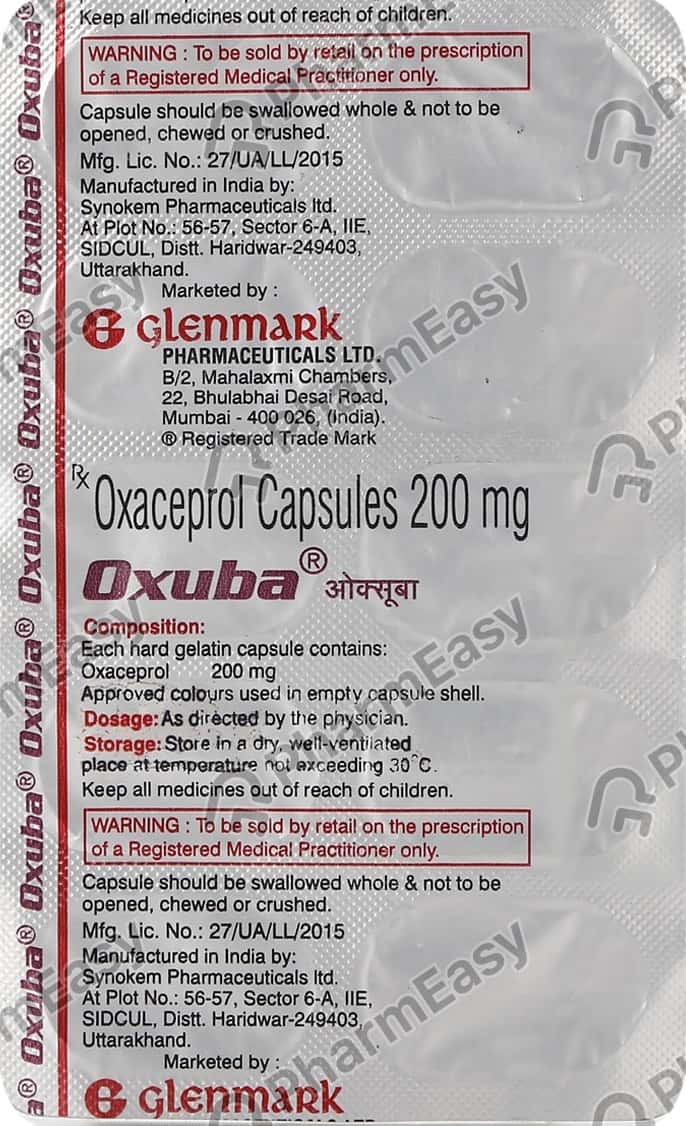 Oxuba 200 MG Capsule (10): Uses, Side Effects, Price & Dosage | PharmEasy