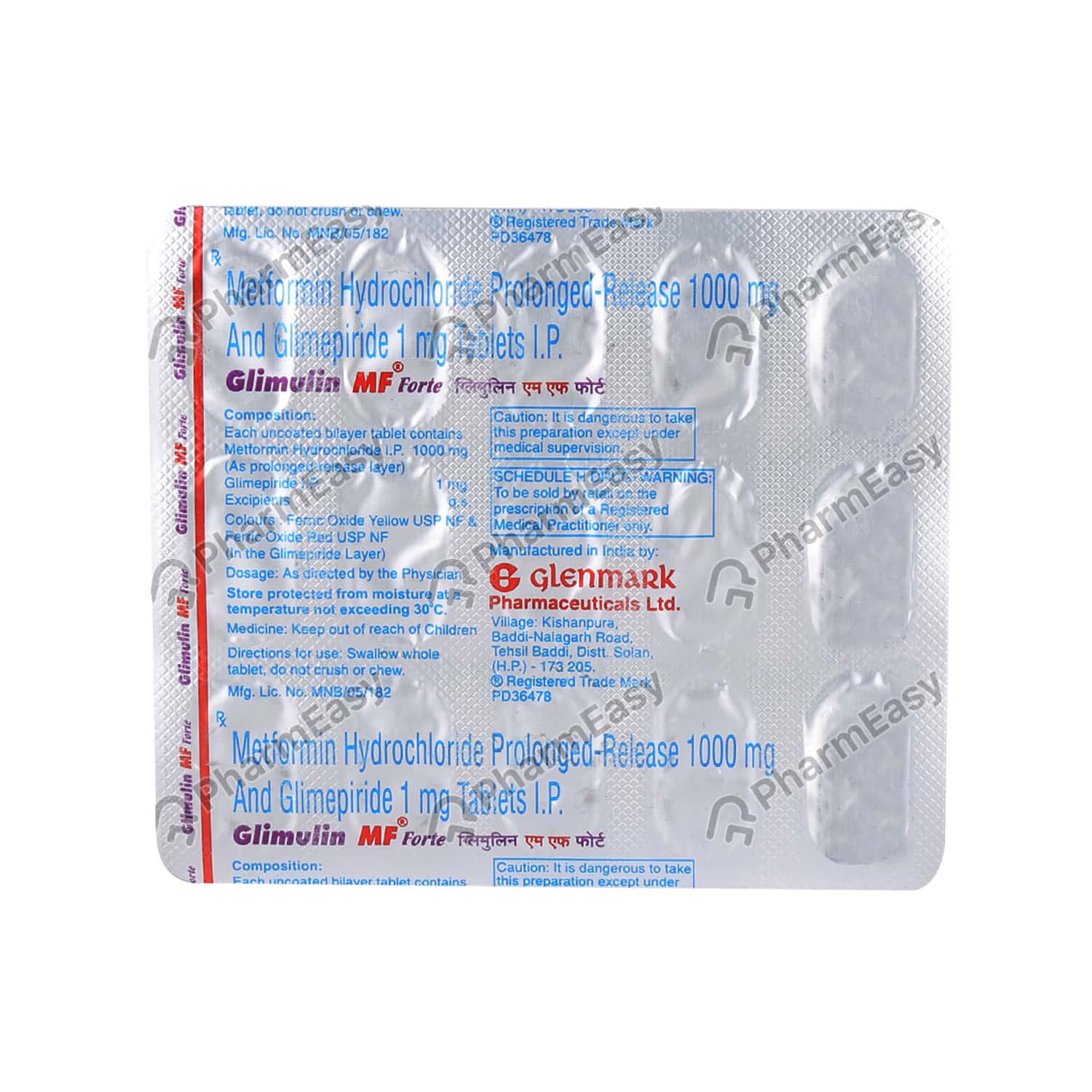 Glimulin Mf Forte Strip Of 15 Tablets - Uses, Side Effects, Dosage ...