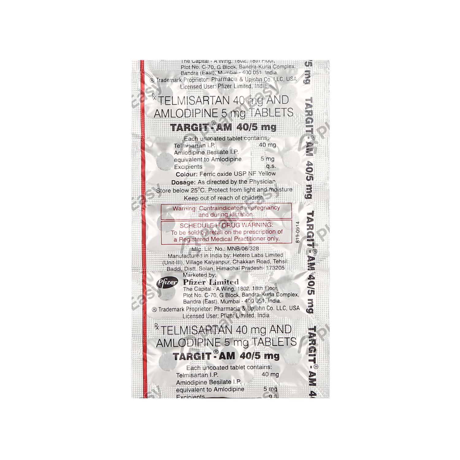 Targit Am 40/5mg Strip Of 15 Tablets: Uses, Side Effects, Price ...