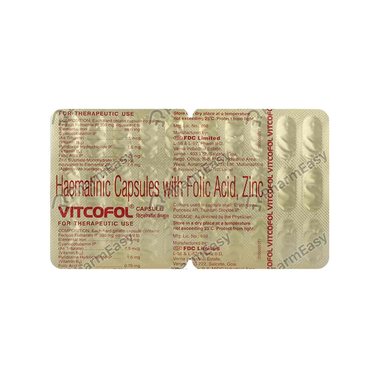 Buy Vitcofol Strip Of 30 Capsules Online at Flat 18% OFF* | PharmEasy