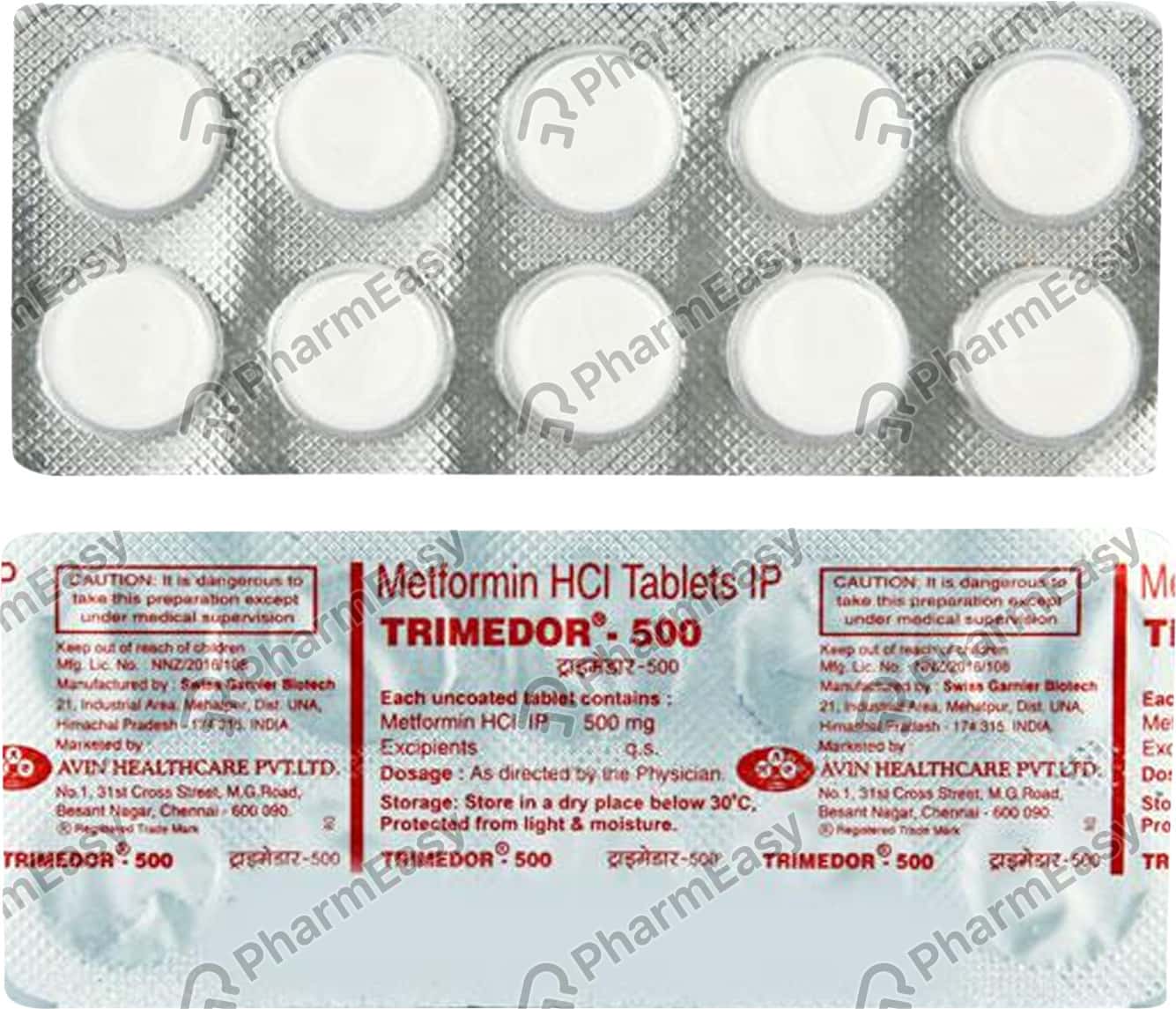 Trimedor Sr 500 MG Tablet (10): Uses, Side Effects, Price & Dosage ...