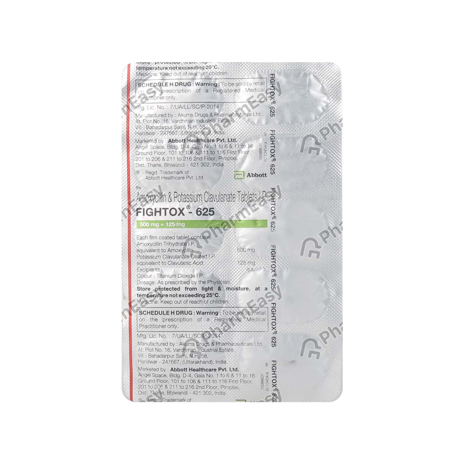 Fightox 625mg Strip Of 10 Tablets - Uses, Side Effects, Dosage ...