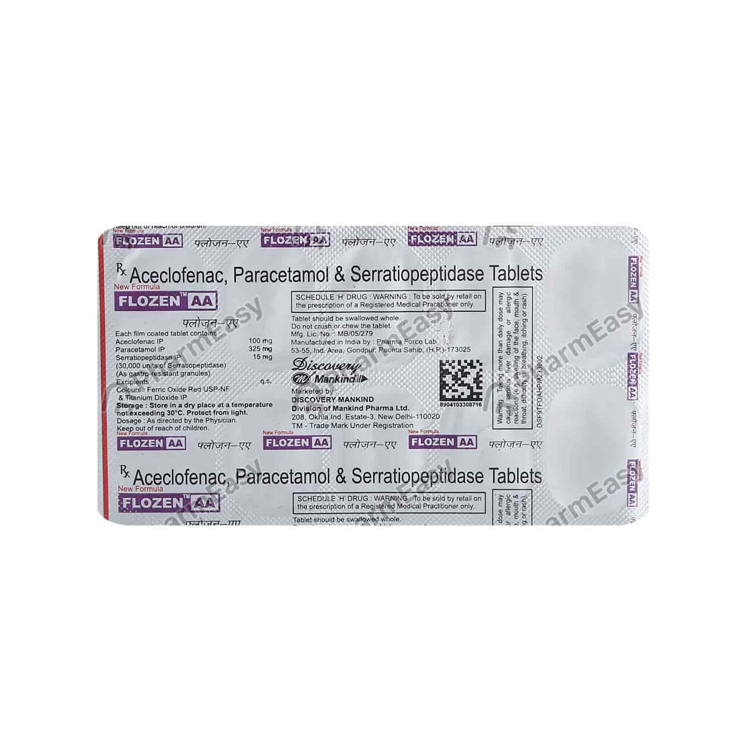 Flozen Aa Tab 10`S - Uses, Side Effects, Dosage, Composition & Price ...