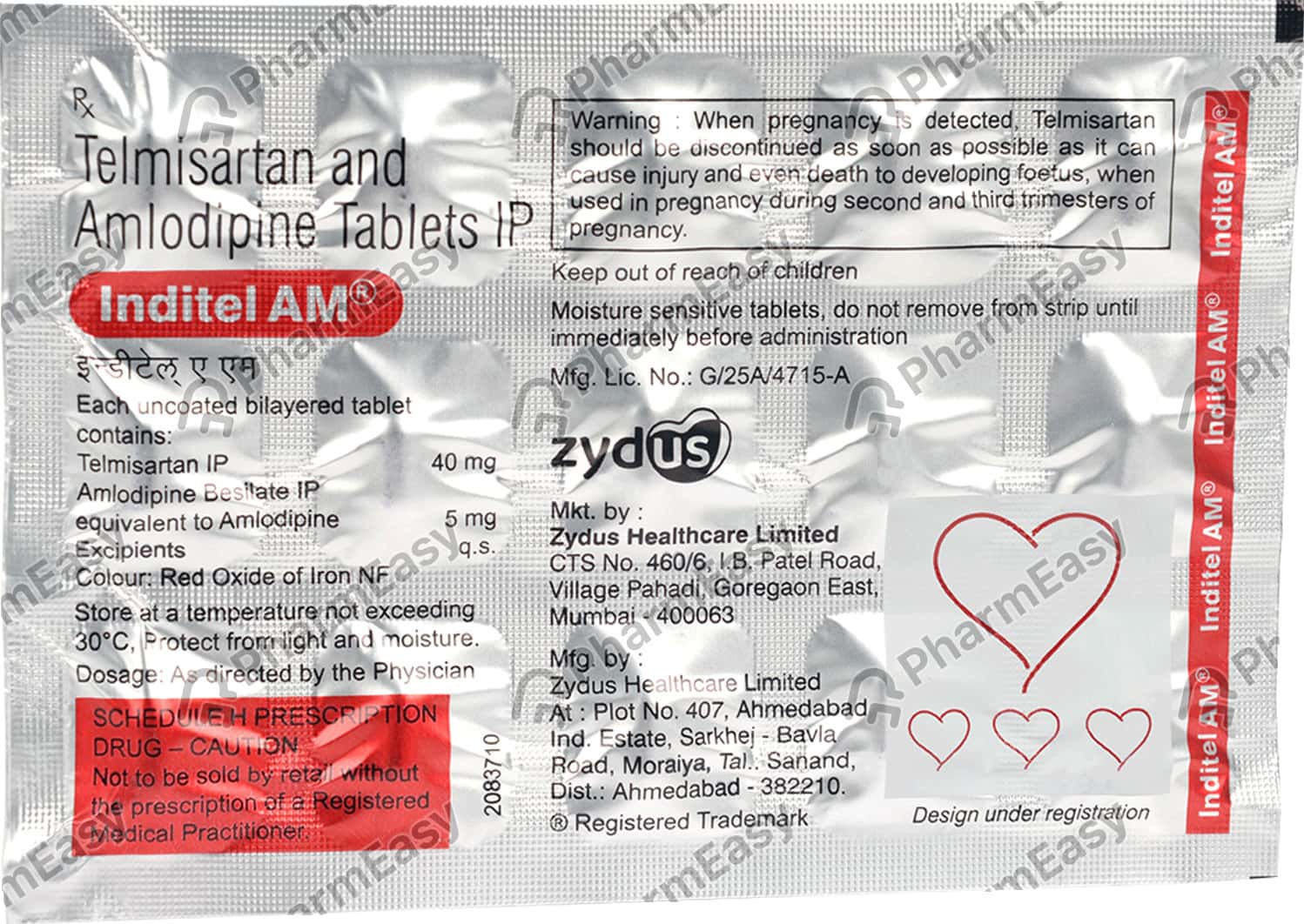 Inditel Am 40mg Strip Of 15 Tablets: Uses, Side Effects, Price & Dosage ...