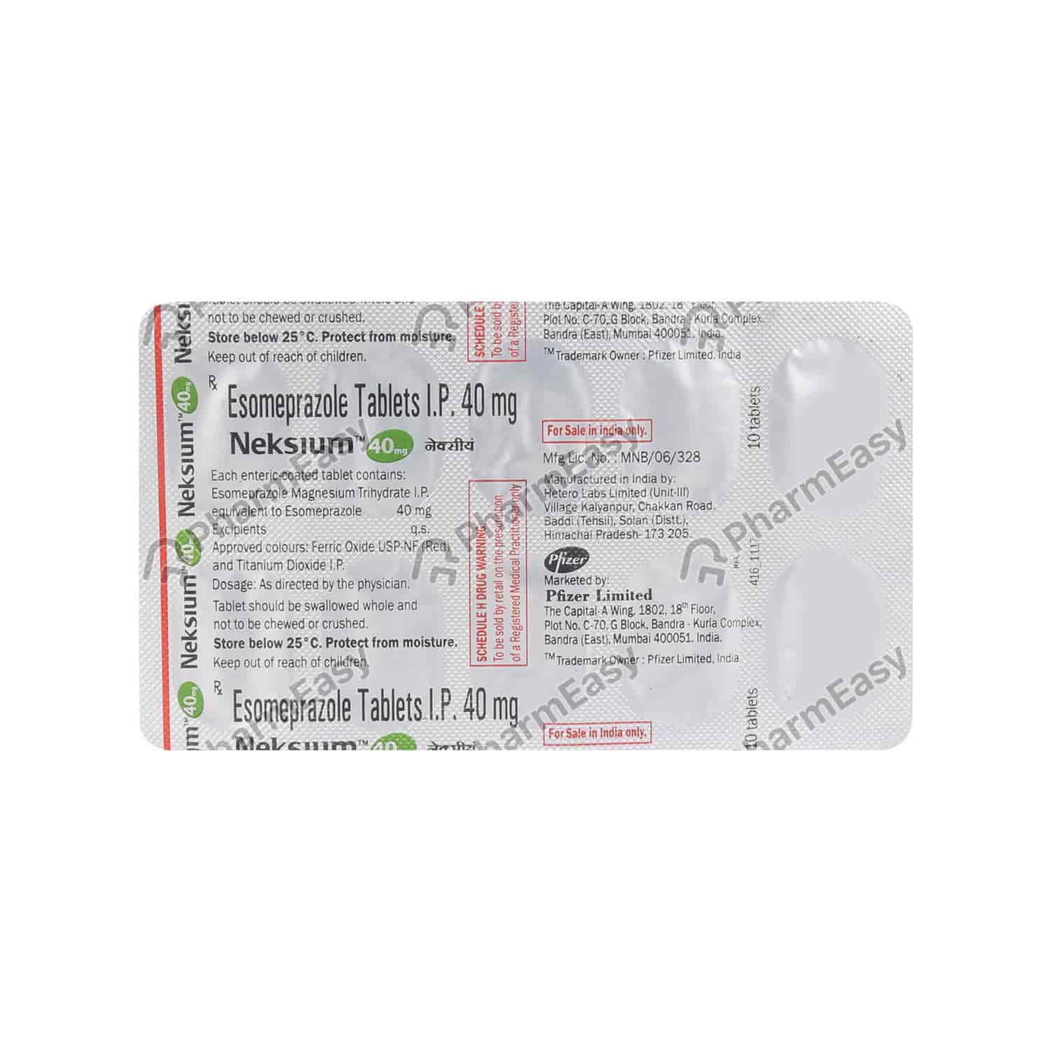 Neksium 40mg Tab 10`S - Uses, Side Effects, Dosage, Composition & Price ...