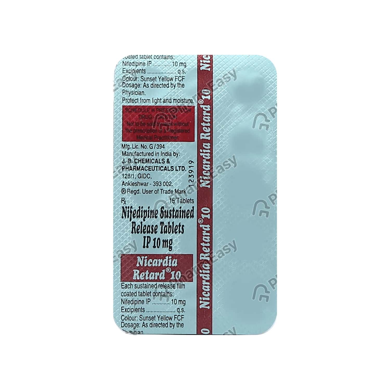 Buy Nicardia Retard 10 MG Tablet (15) Online at Flat 18% OFF* | PharmEasy