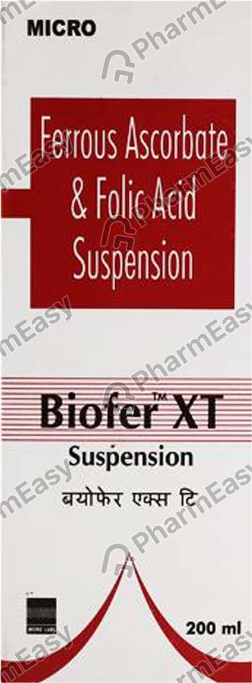 Biofer Xt Suspension 200ml: Uses, Side Effects, Price & Dosage | PharmEasy