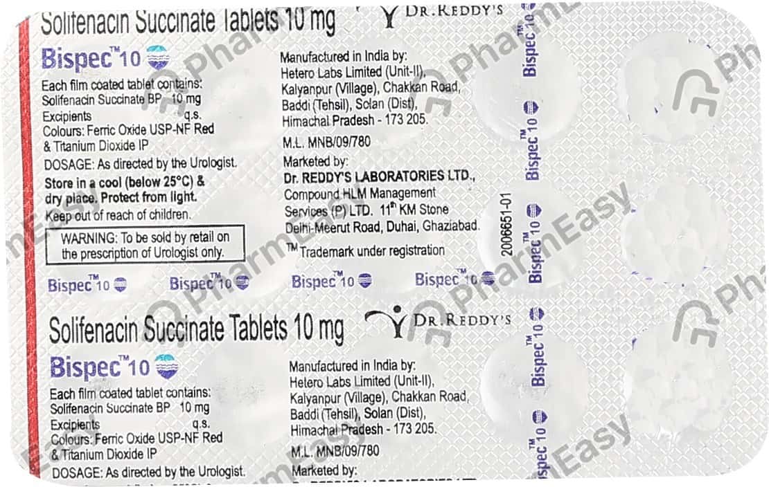 Bispec 10 MG Tablet (15): Uses, Side Effects, Price & Dosage | PharmEasy