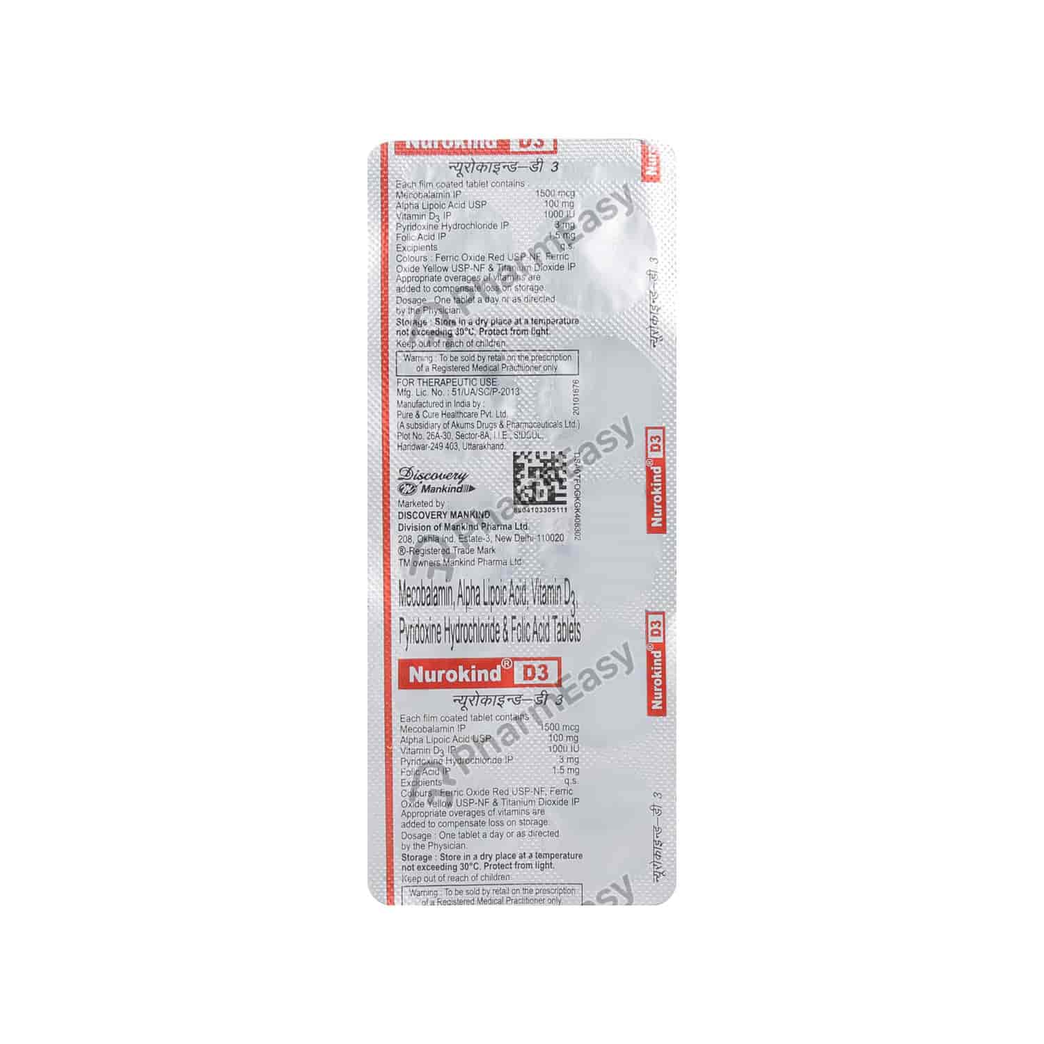 Buy Nurokind D3 Tab 10'S Online at Flat 18% OFF* | PharmEasy