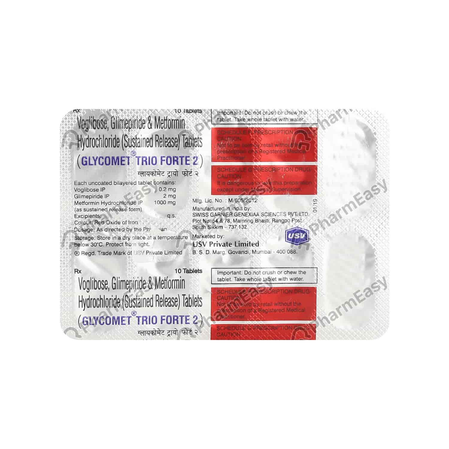 Buy Glycomet Trio Forte 2mg Tab Online at Flat 18% OFF* | PharmEasy