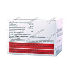 Glycomet Trio Forte 2mg Strip Of 10 Tablets: Uses, Side Effects, Price ...