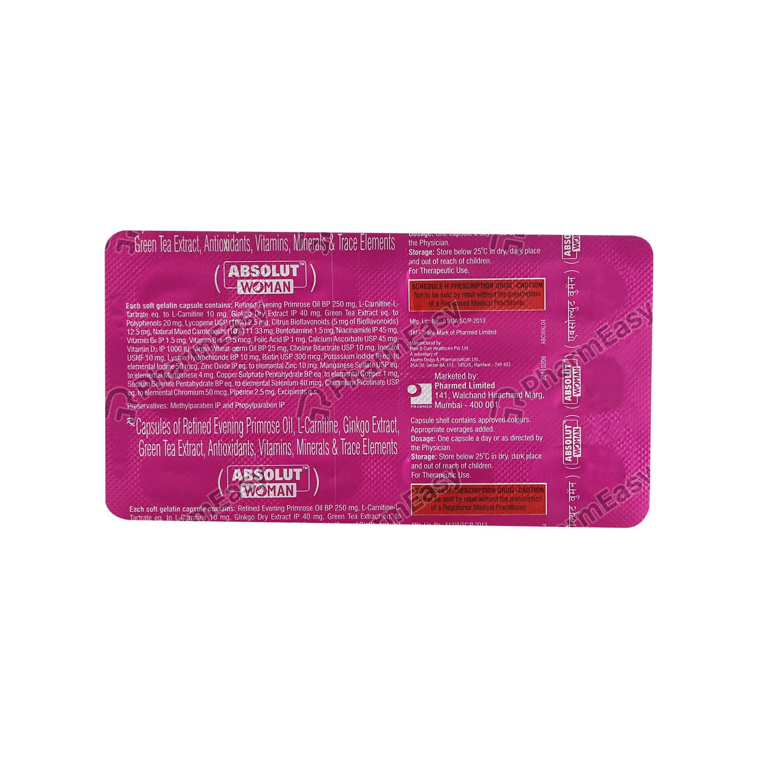 Buy Absolut Woman Cap Online at Flat 18% OFF* | PharmEasy