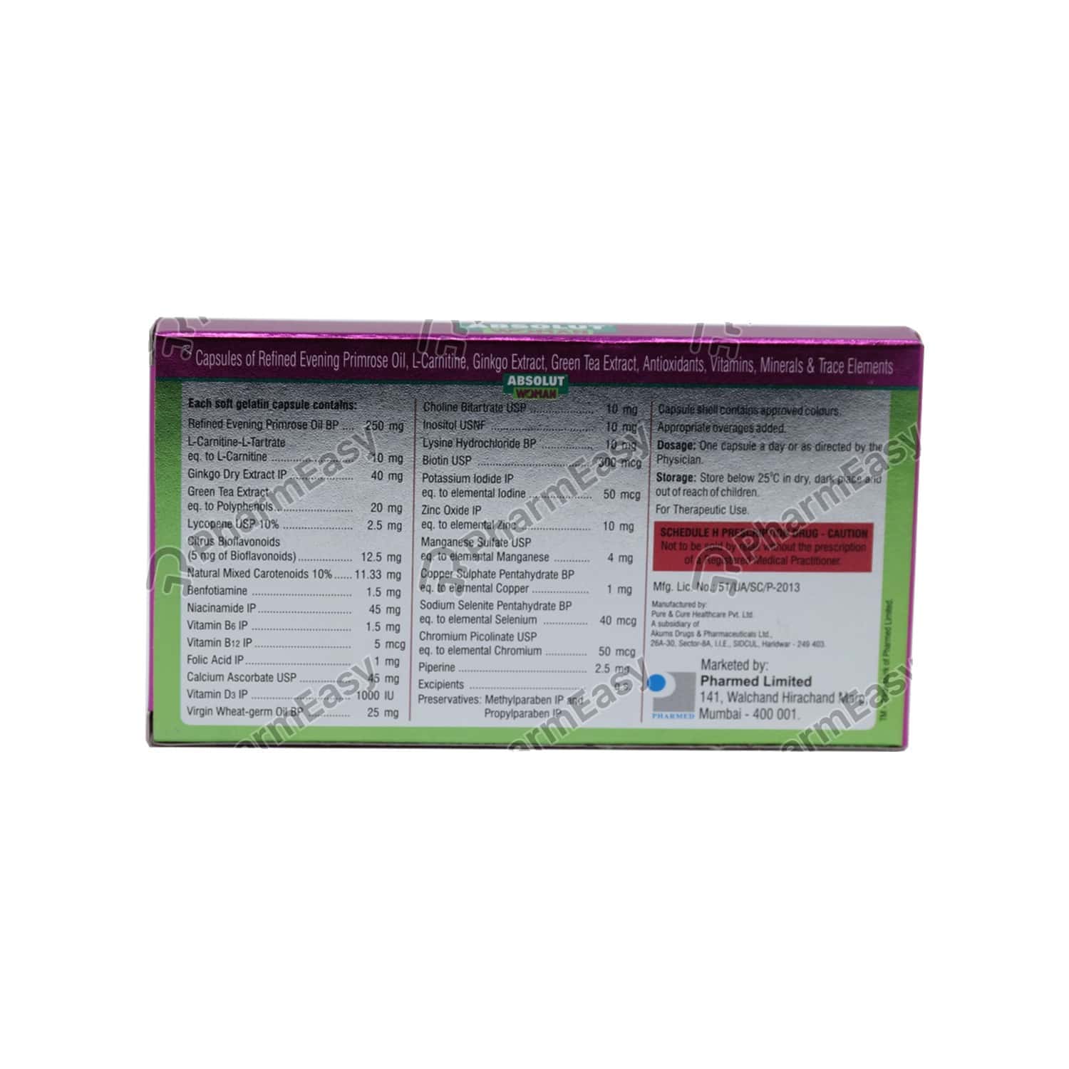 Buy Absolut Woman Capsule (10) Online at Flat 18% OFF* | PharmEasy