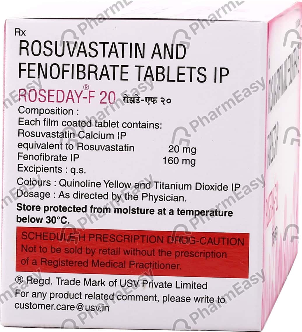 Roseday F 20mg Strip Of 10 Tablets: Uses, Side Effects, Price & Dosage ...