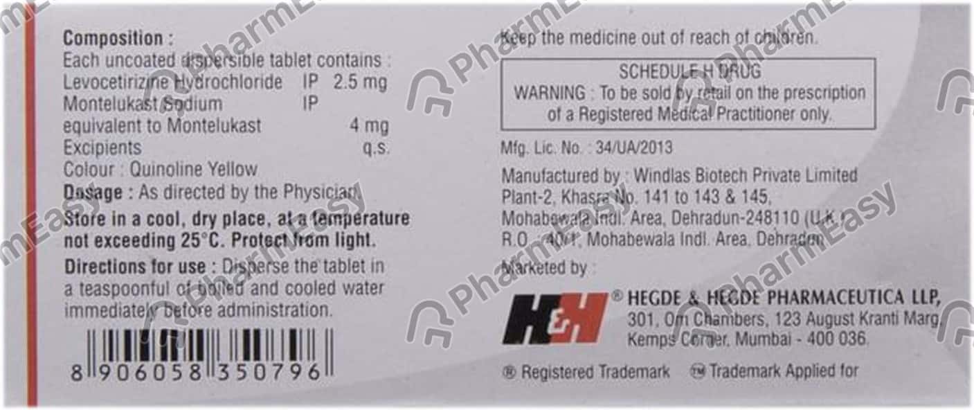 Hhlevo M Kid Strip Of 10 Tablets: Uses, Side Effects, Price & Dosage ...