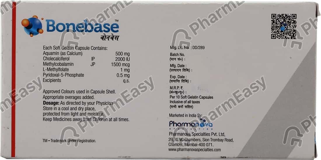 Buy Bonebase Strip Of 10 Capsules Online at Flat 15% OFF | PharmEasy