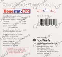 Bonestat K2 Strip Of 15 Capsules: Uses, Side Effects, Price & Dosage ...