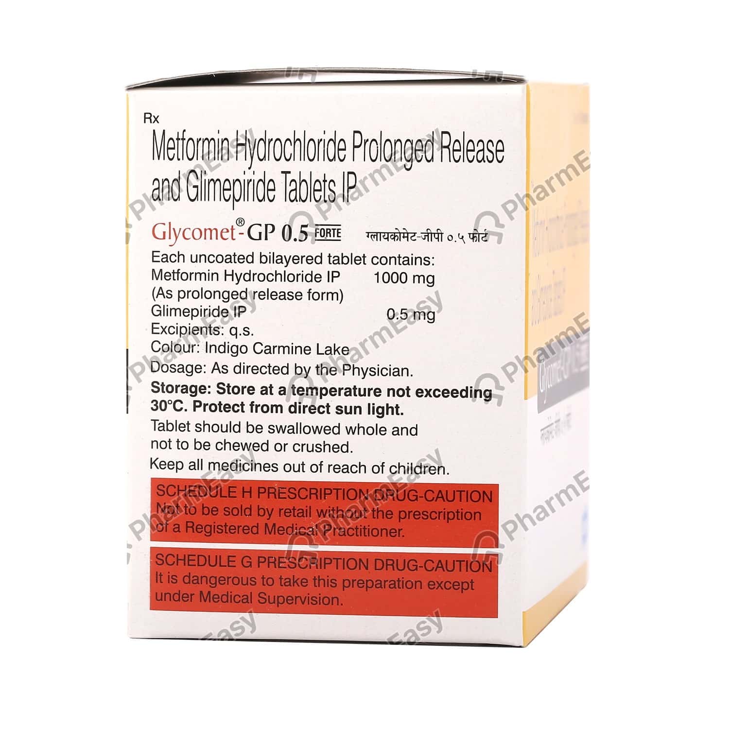 Glycomet Gp 0.5mg Forte Tab - Uses, Side Effects, Dosage, Composition & Price | PharmEasy