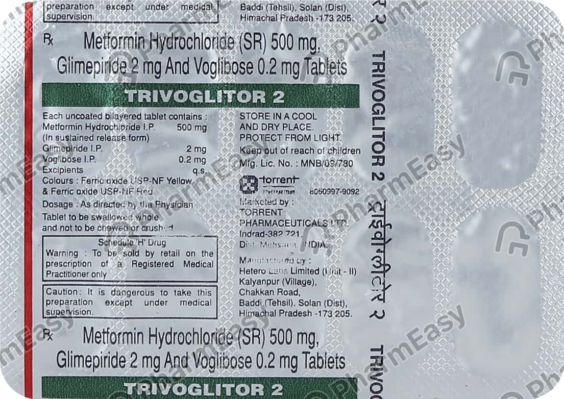 Trivoglitor 2mg Strip Of 10 Tablets: Uses, Side Effects, Price & Dosage ...