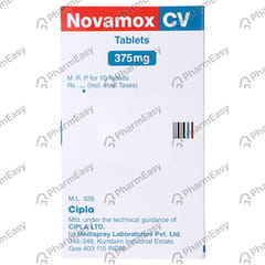 Novamox Cv 375mg Strip Of 10 Tablets: Uses, Side Effects, Price ...
