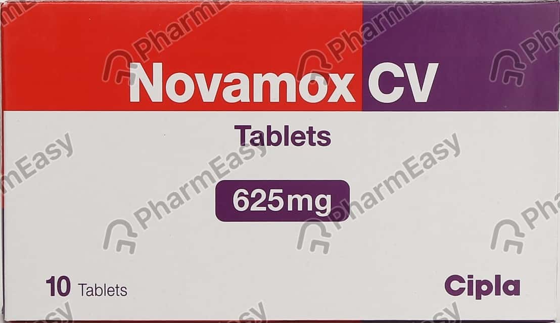 Novamox Cv 625mg Strip Of 10 Tablets: Uses, Side Effects, Price ...