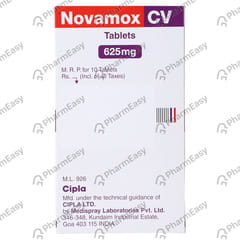 Novamox Cv 625mg Strip Of 10 Tablets: Uses, Side Effects, Price ...