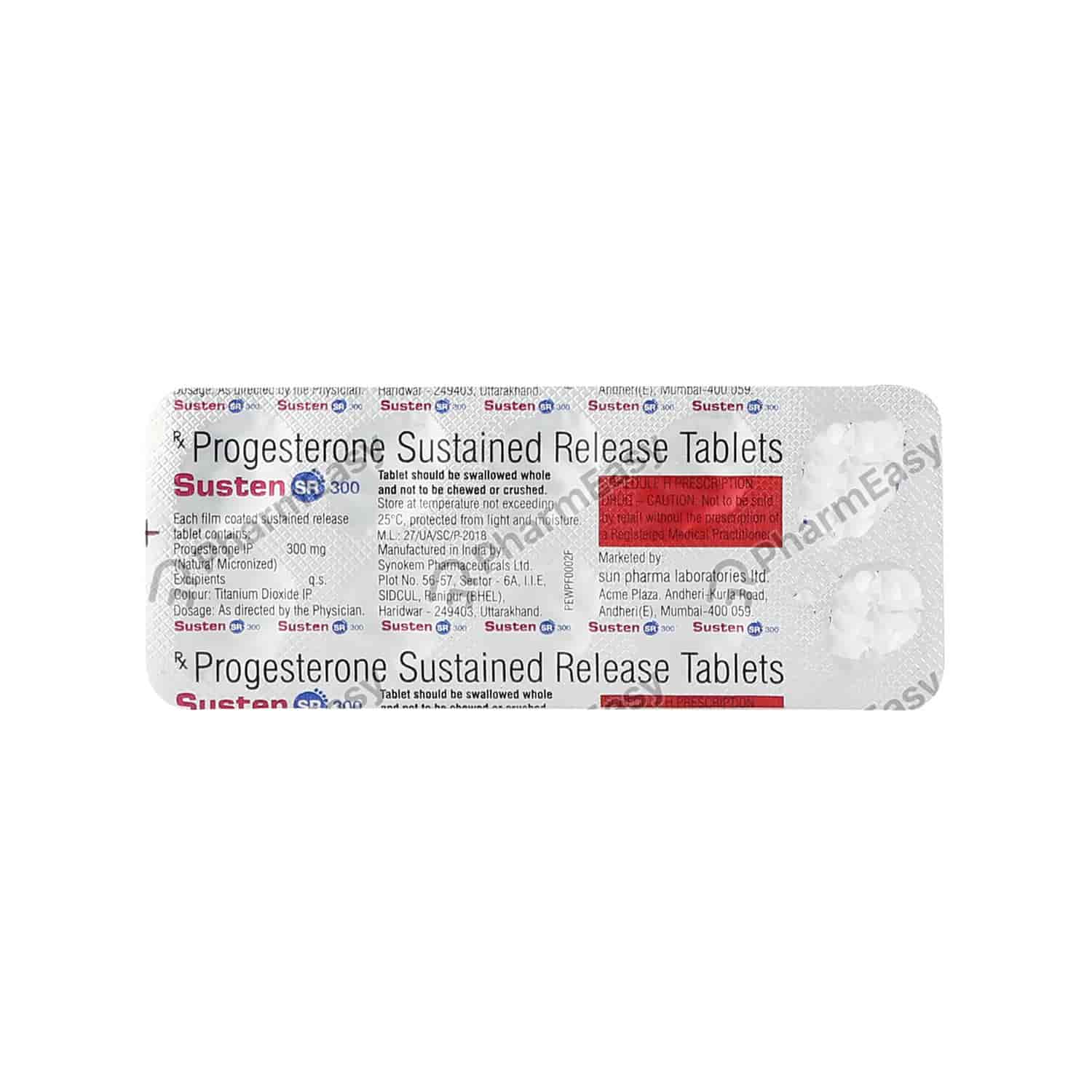 Susten Sr 300mg Tab - Uses, Side Effects, Dosage, Composition & Price ...