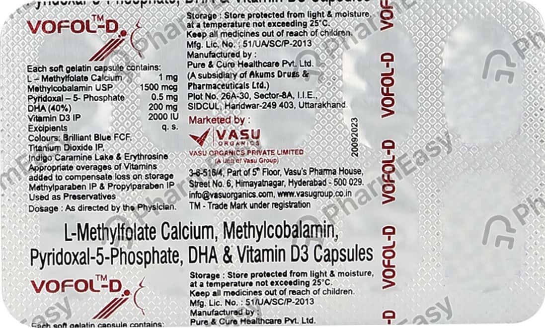 Buy Vofol D Strip Of 10 Capsules Online at Flat 15% OFF | PharmEasy