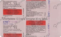 Ctd T 12.5/80mg Strip Of 10 Tablets: Uses, Side Effects, Price & Dosage ...