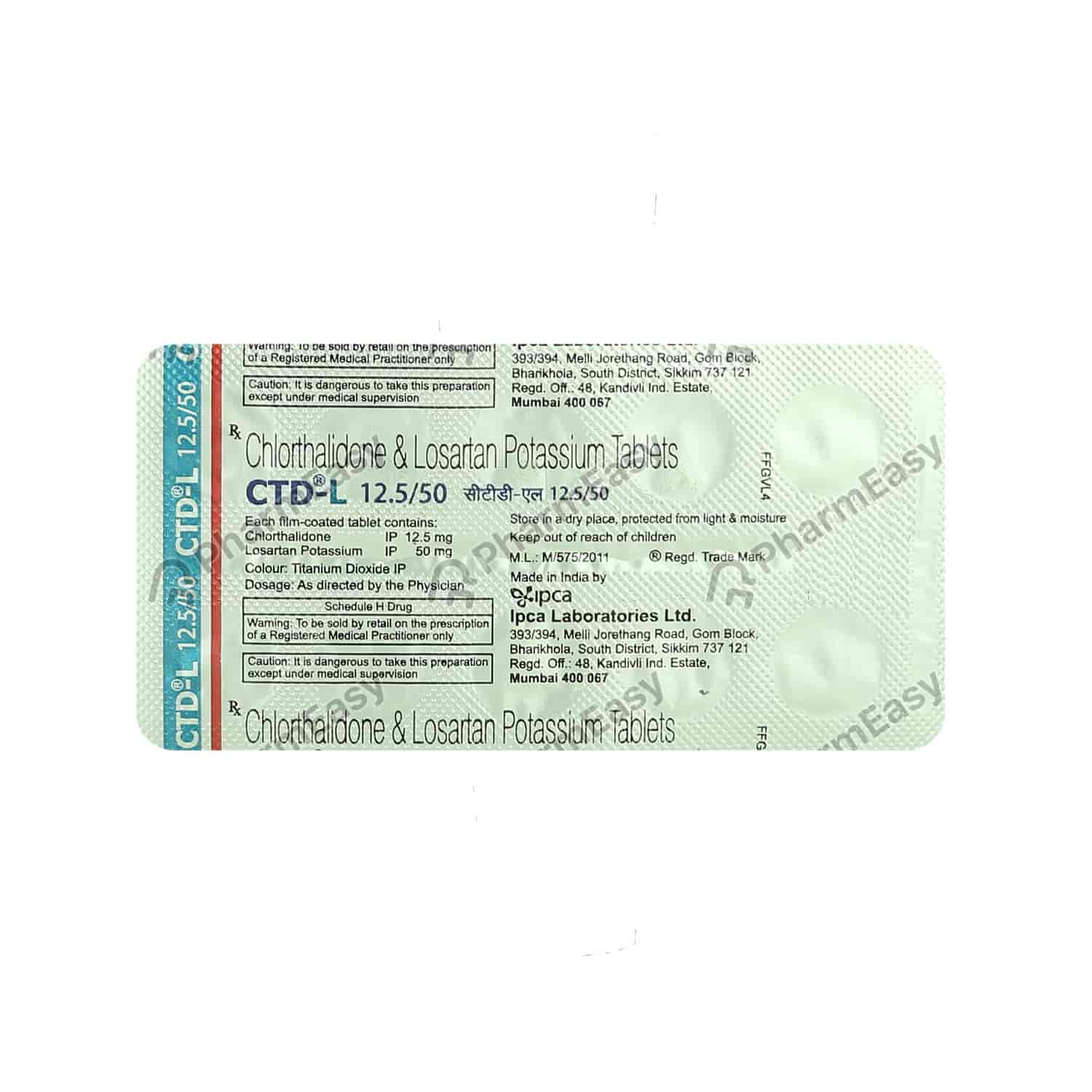 Buy Ctd L 12.5/50mg Tablet Online at Flat 18% OFF* | PharmEasy