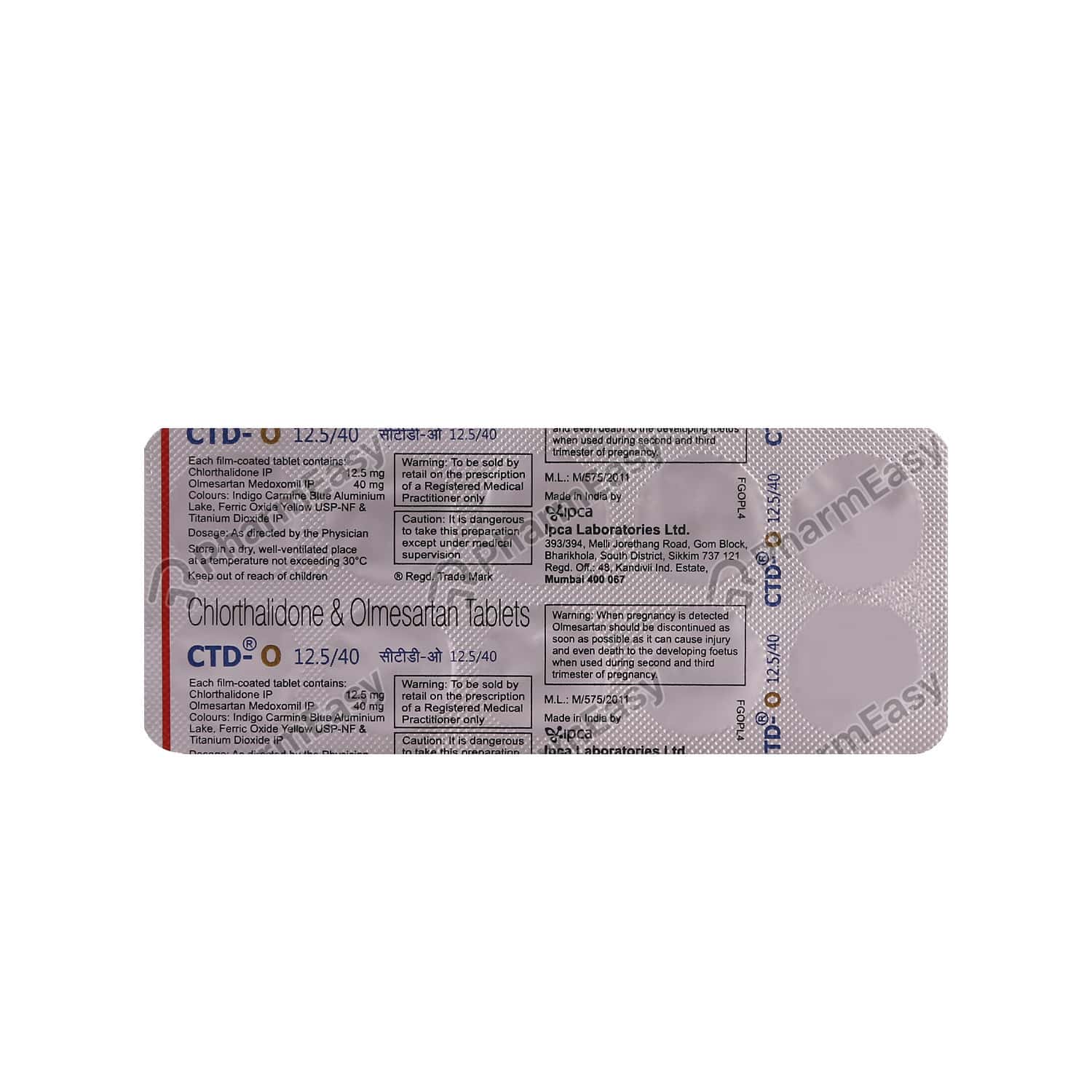 Buy Ctd O 12.5/40mg Tablet Online at Flat 18% OFF* | PharmEasy