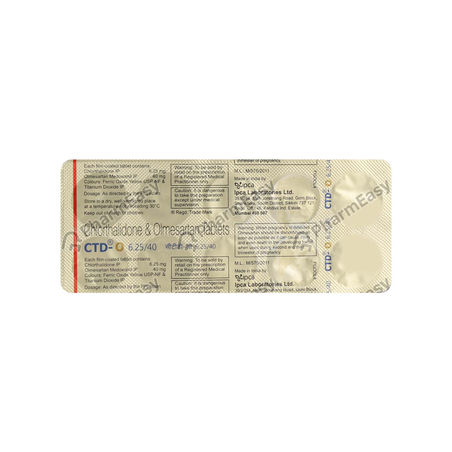Buy Ctd O 6.25/40mg Tablet Online at Flat 18% OFF* | PharmEasy