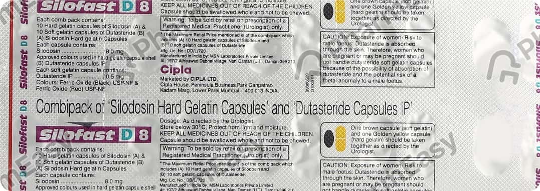 Silofast D 8mg Strip Of 10 Combipack Capsules: Uses, Side Effects ...