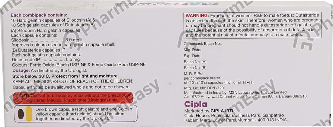Silofast D 8mg Strip Of 20 Combipack Capsules: Uses, Side Effects ...