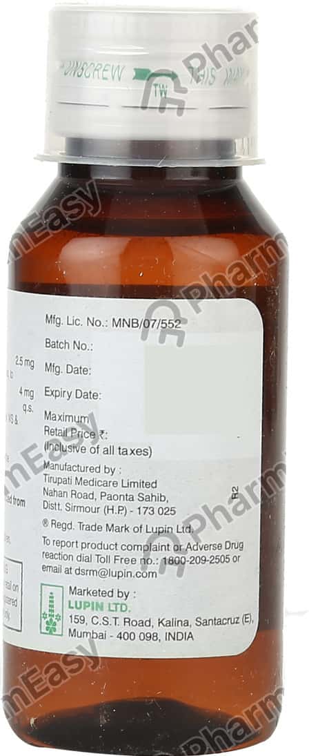 Telekast L Kid Bottle Of 60ml Syrup: Uses, Side Effects, Price & Dosage ...