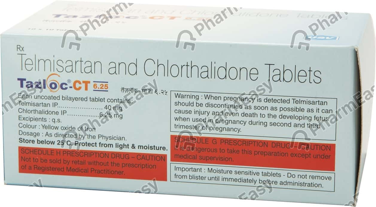 Tazloc Ct 40/6.25mg Strip Of 10 Tablets: Uses, Side Effects, Price ...